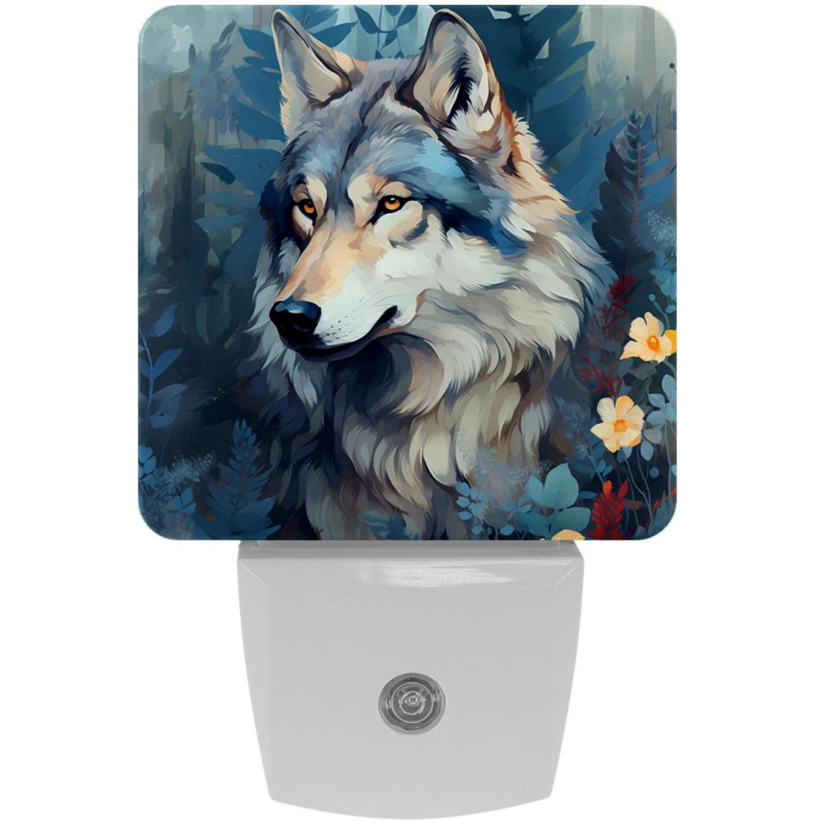 Wolf LED Square Night Lights - Bright and Compact Bedroom or Bathroom ...