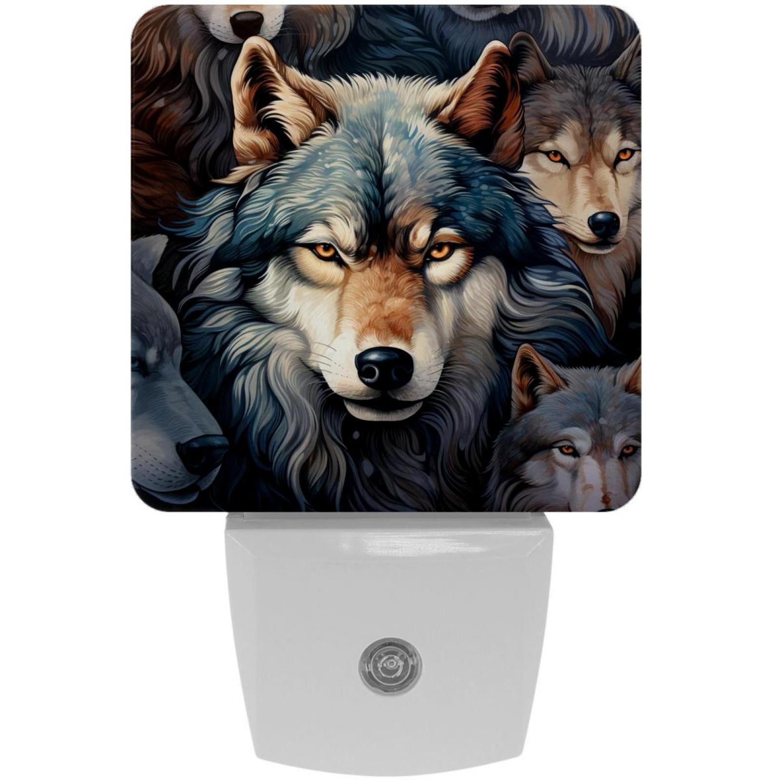 Wolf LED Square Night Lights - Bright and Compact Bedroom or Bathroom ...