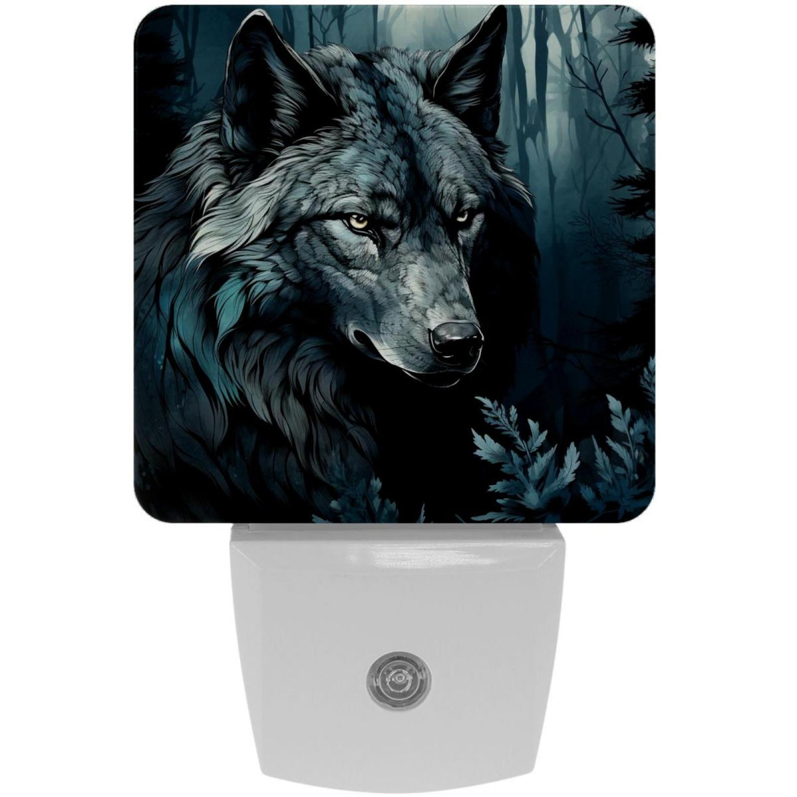 Wolf LED Square Night Lights - Energy Efficient Bedside Lamp with Soft ...