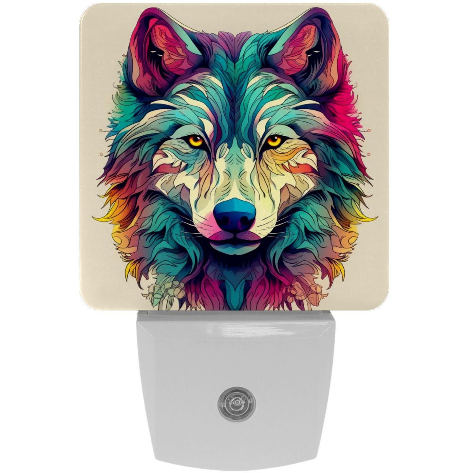 Wolf LED Square Night Lights - Energy Efficient Plug-in Wall Lamp with ...