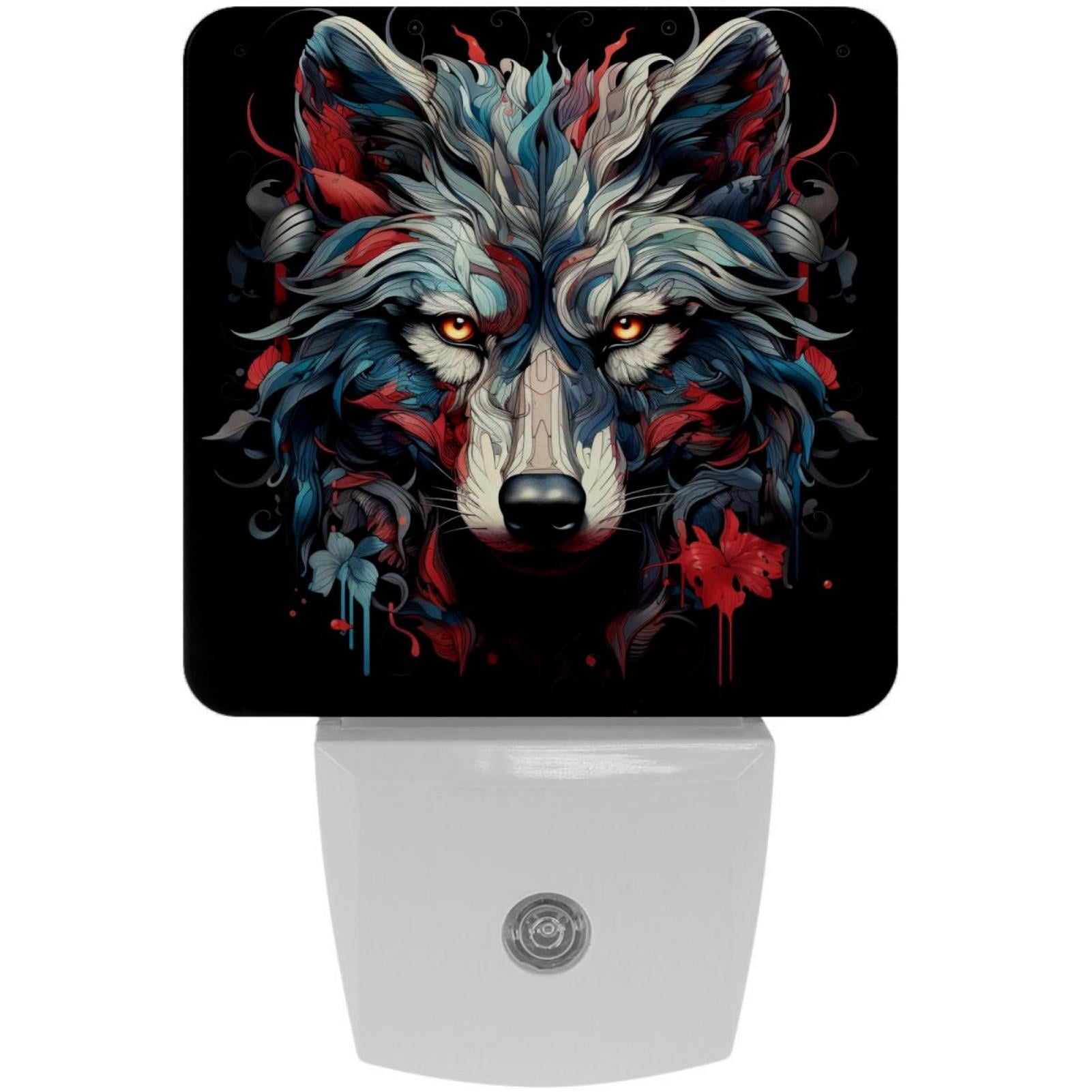 Wolf LED Square Night Lights - Energy Efficient Plug-in Wall Lamp with ...