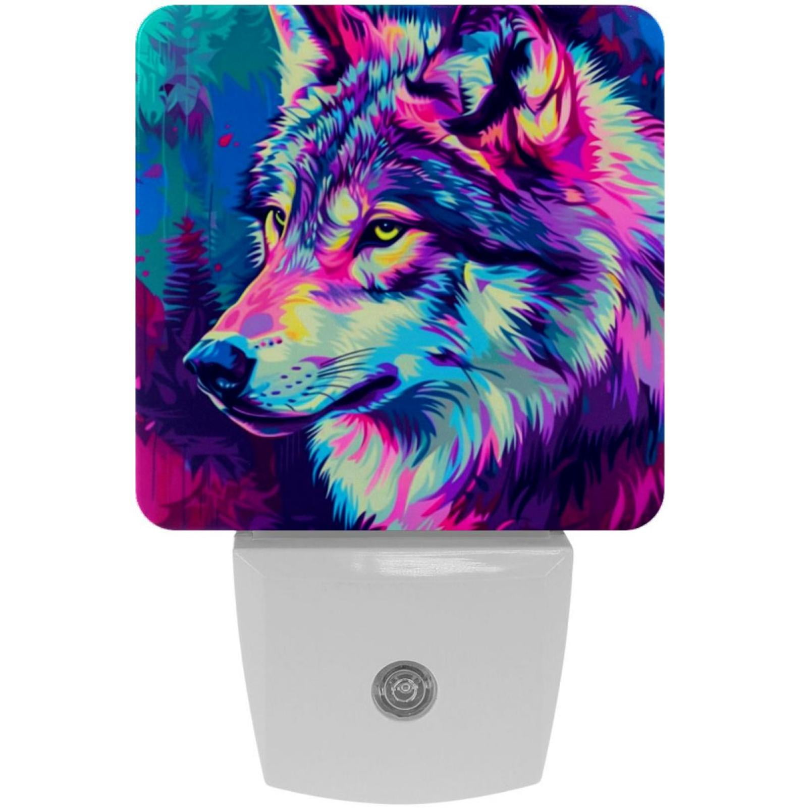 Wolf LED Square Night Lights - Energy Efficient Plug-in Wall Lamp with ...