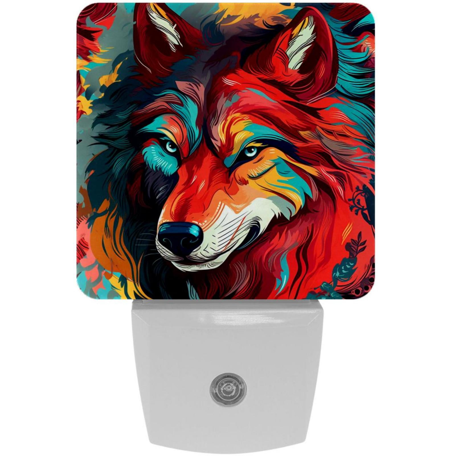 Wolf LED Square Night Lights - Modern Design, Soft Glow, Energy ...