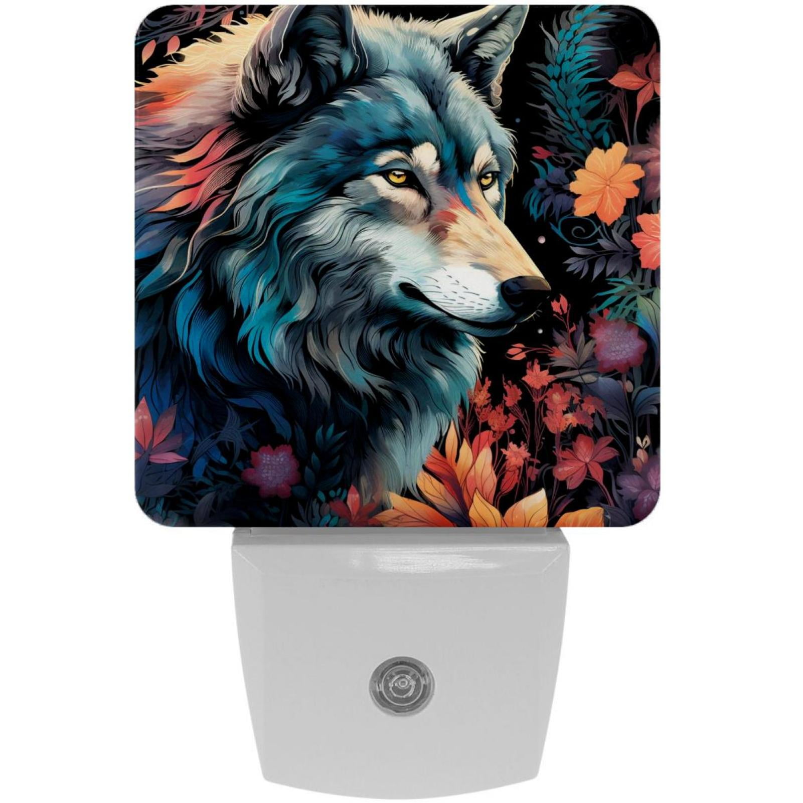 Wolf LED Square Night Lights - Modern Design, Soft Glow, Energy ...