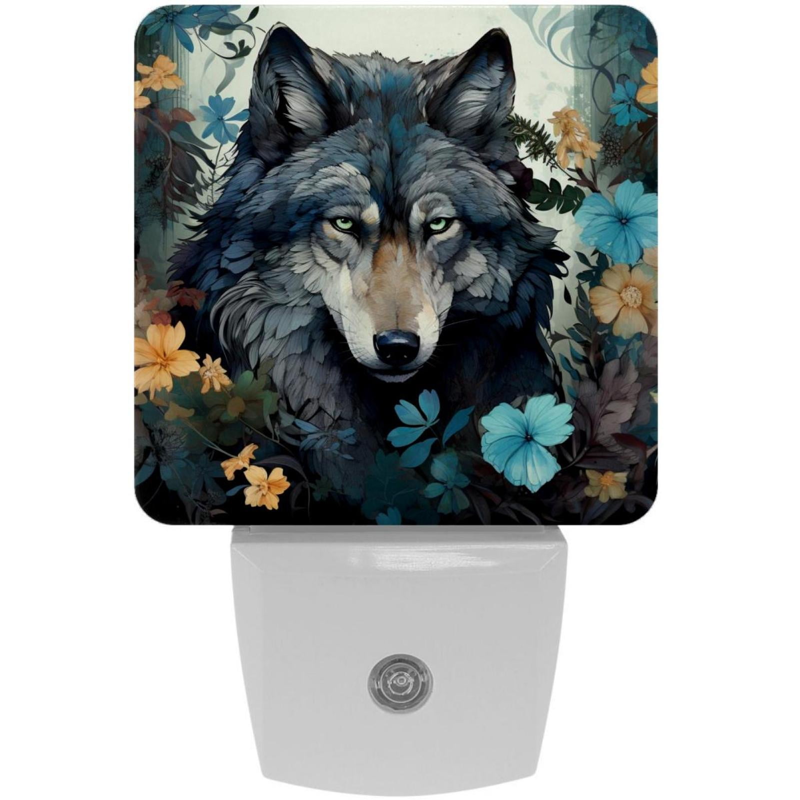 Wolf LED Square Night Lights - Modern Design, Soft Glow, Energy ...