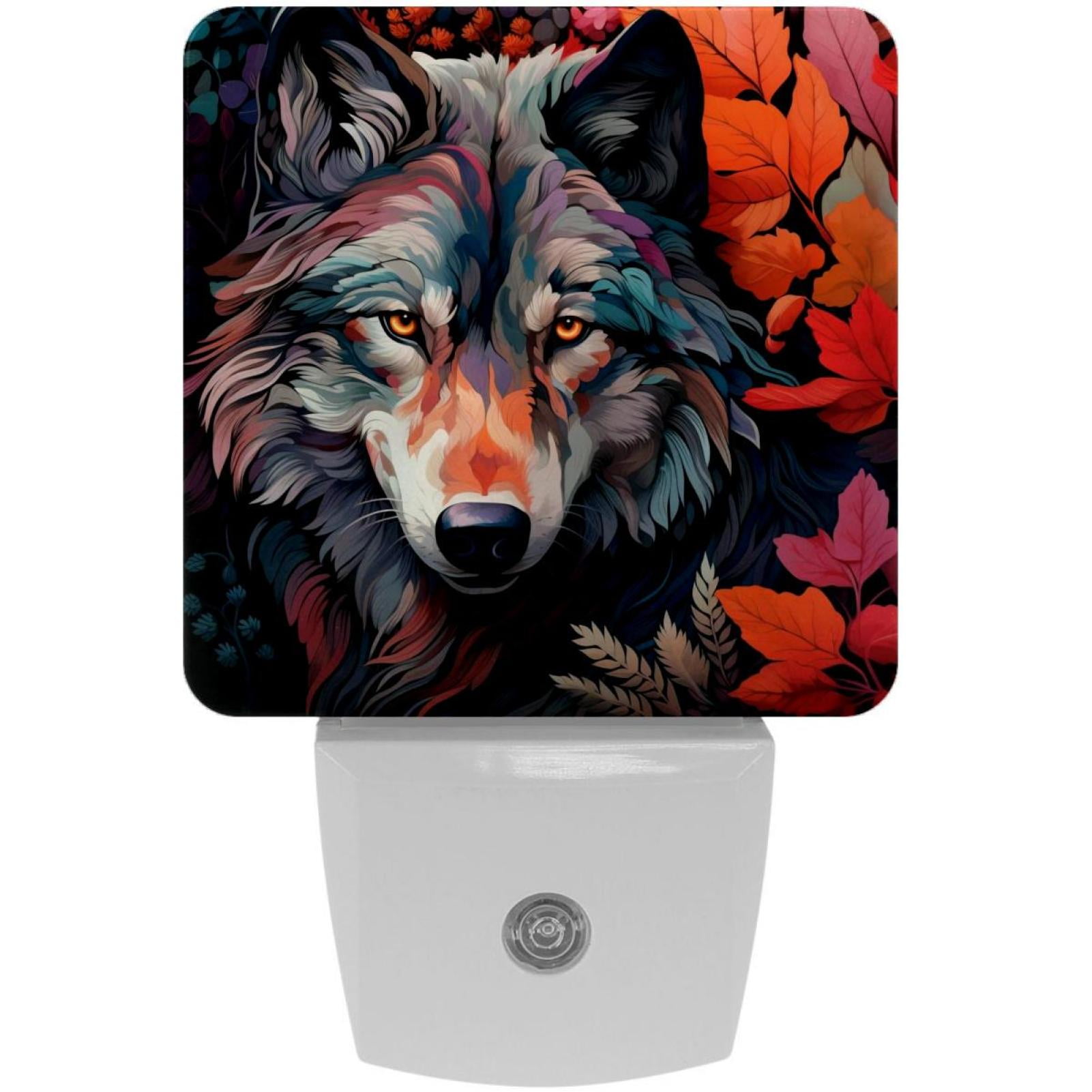 Wolf LED Square Night Lights - Portable and Stylish for Bedroom and ...