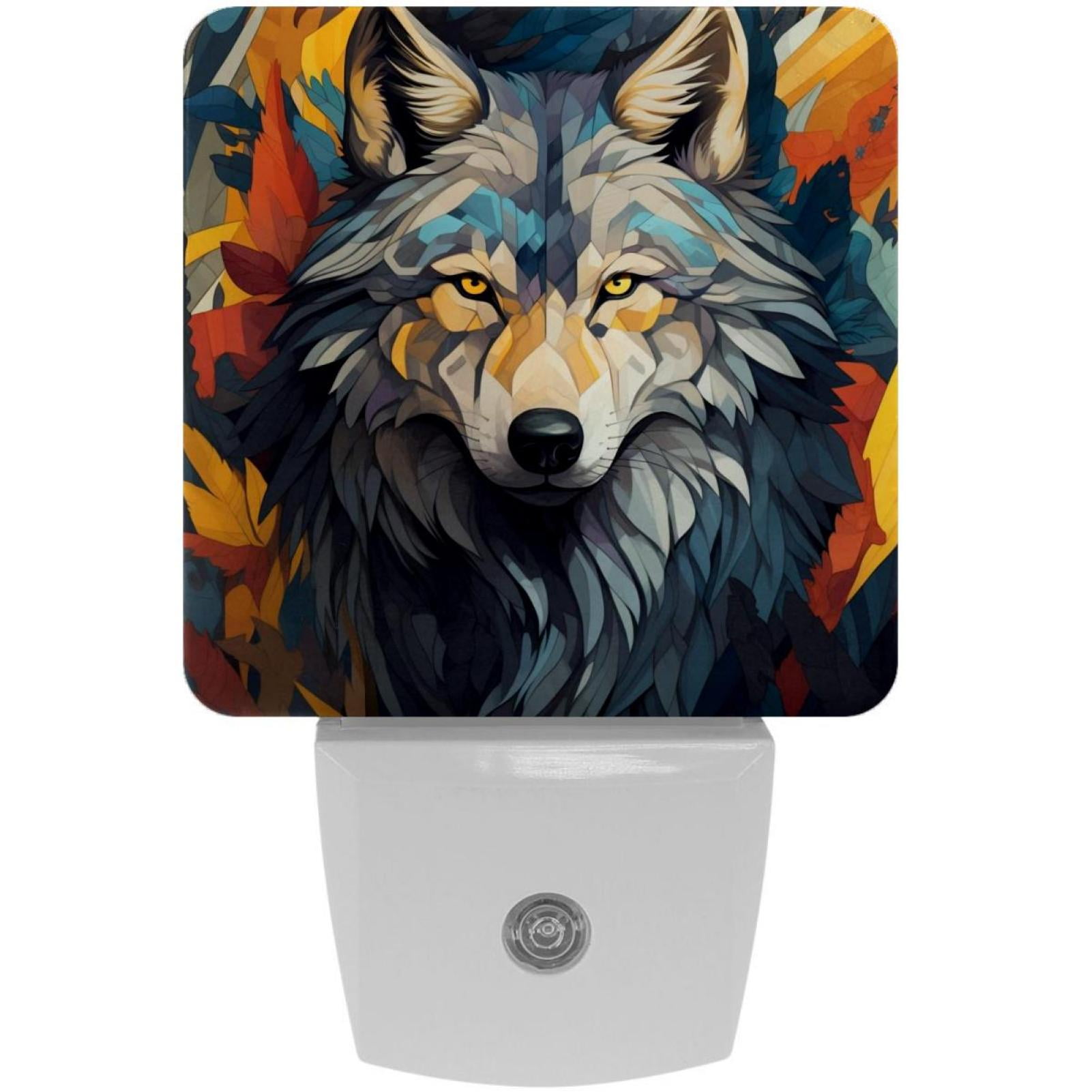 Wolf LED Square Night Lights - Portable and Stylish for Bedroom and ...