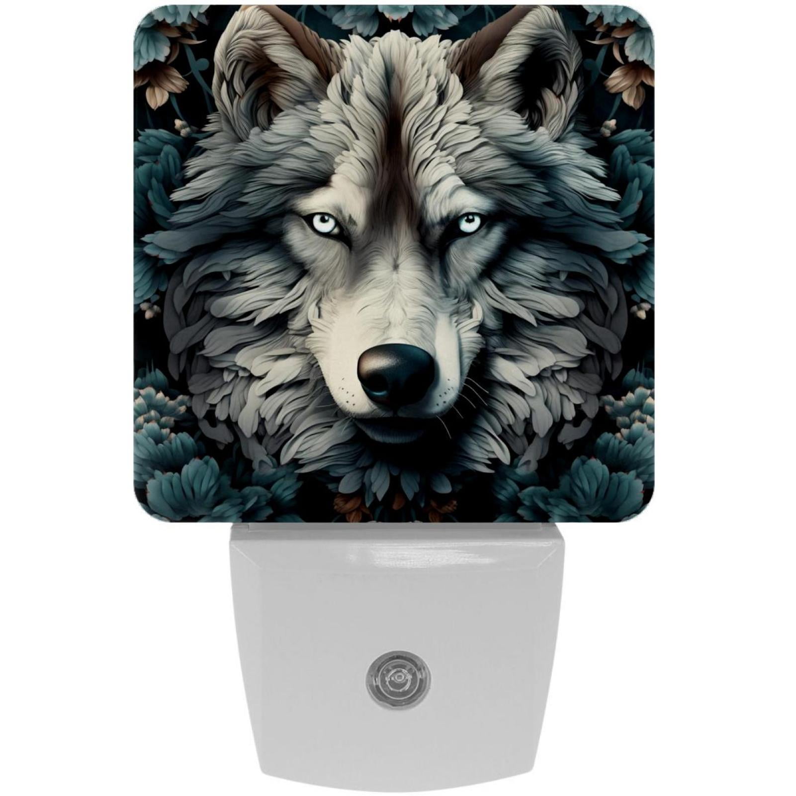 Wolf LED Square Night Lights for Bedroom and Living Room, Decorative ...