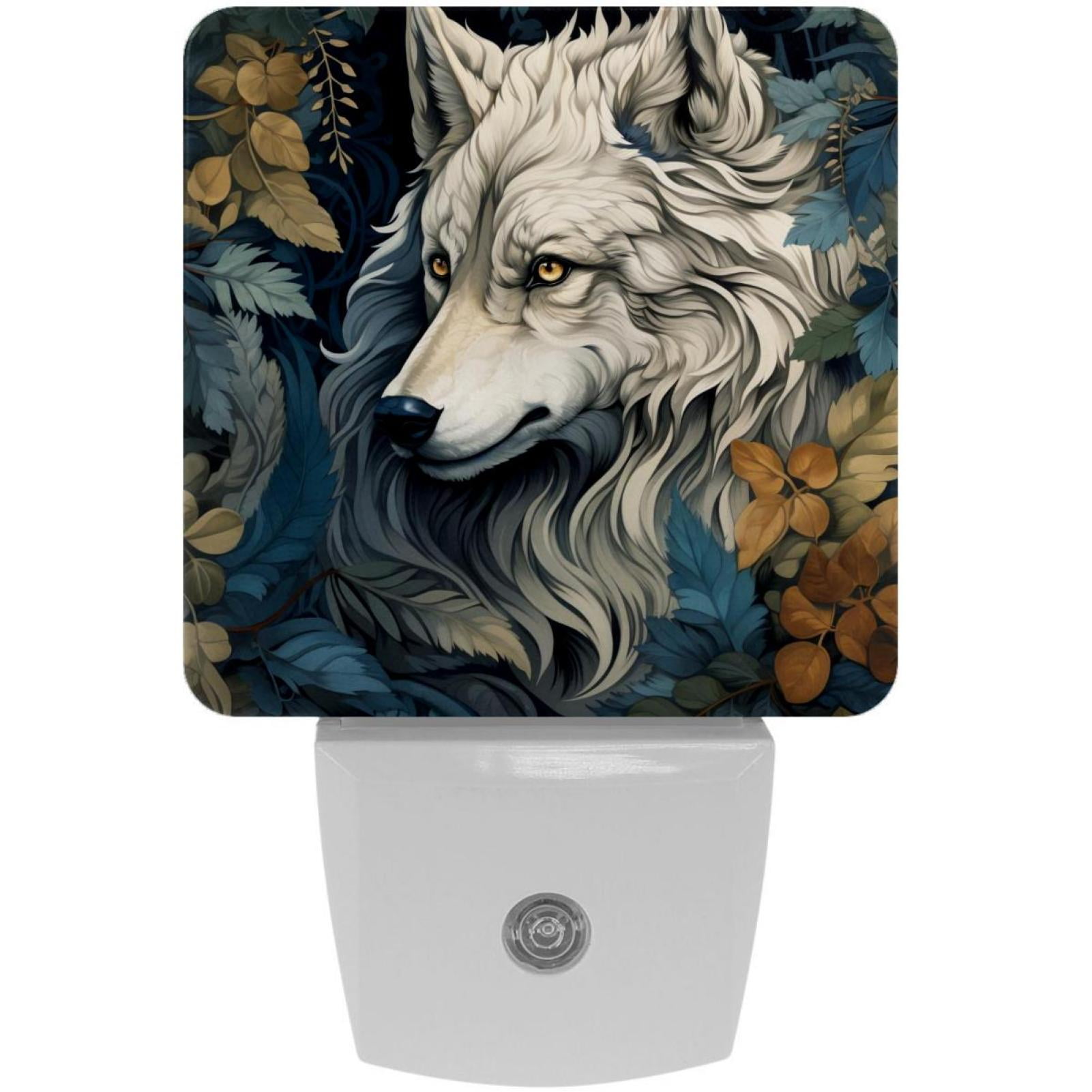 Wolf LED Square Night Lights for Bedroom and Living Room, Decorative ...
