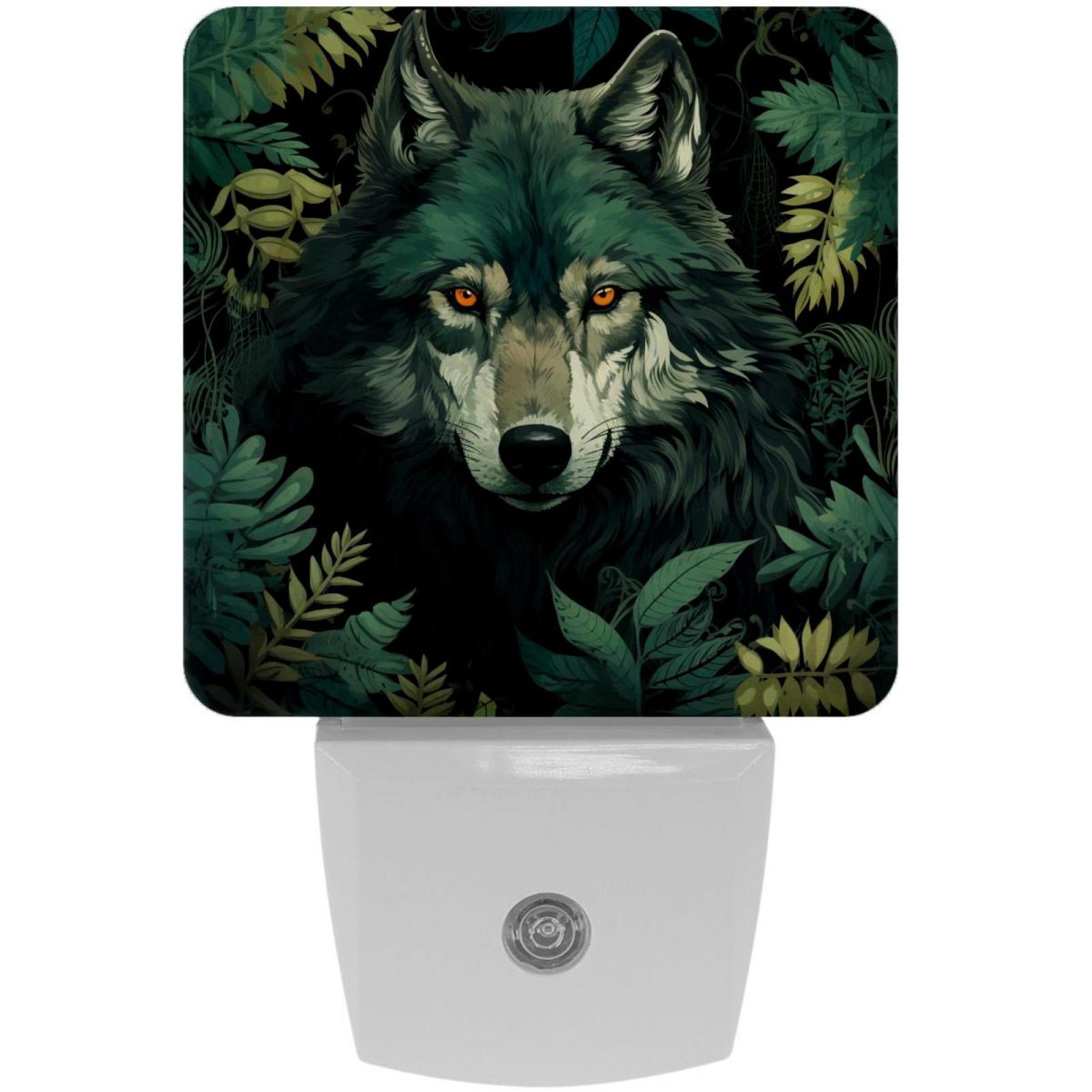 Wolf LED Square Night Lights for Bedroom and Living Room, Decorative ...
