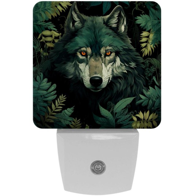 Wolf LED Square Night Lights for Bedroom and Living Room, Decorative ...