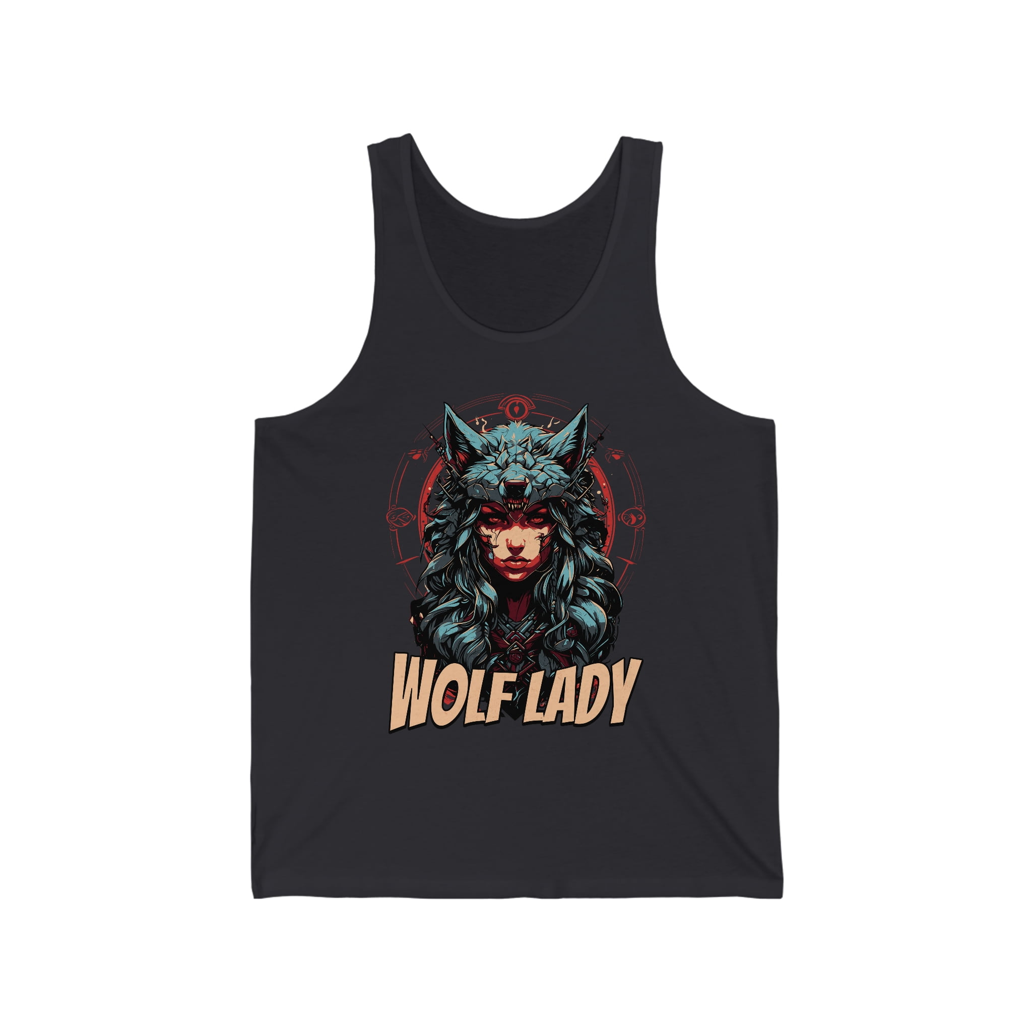 Wolf Lady Vintage Unisex Jersey Tank, Wild Woman Wolf Design - Walmart.com