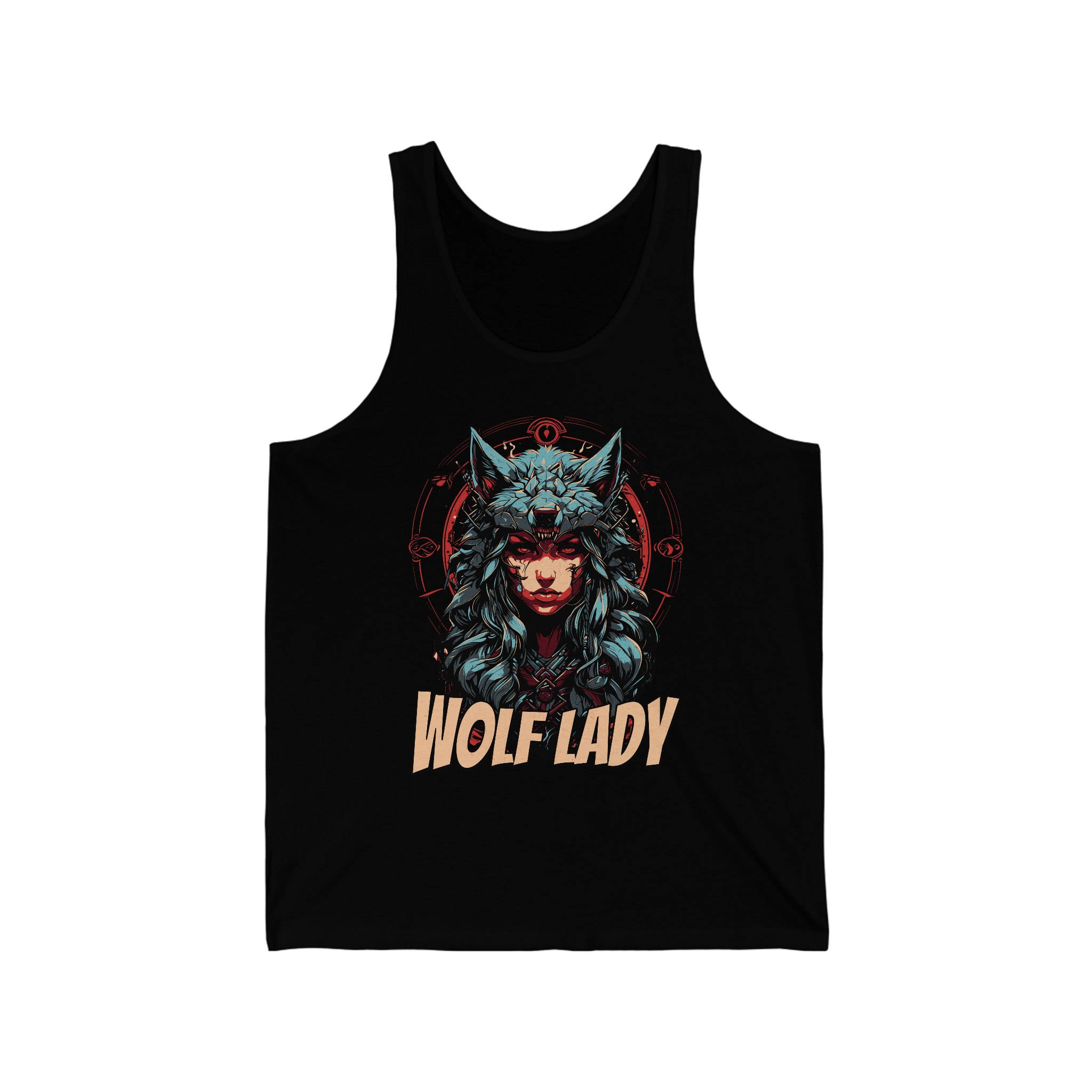 Wolf Lady Vintage Unisex Jersey Tank, Wild Woman Wolf Design - Walmart.com