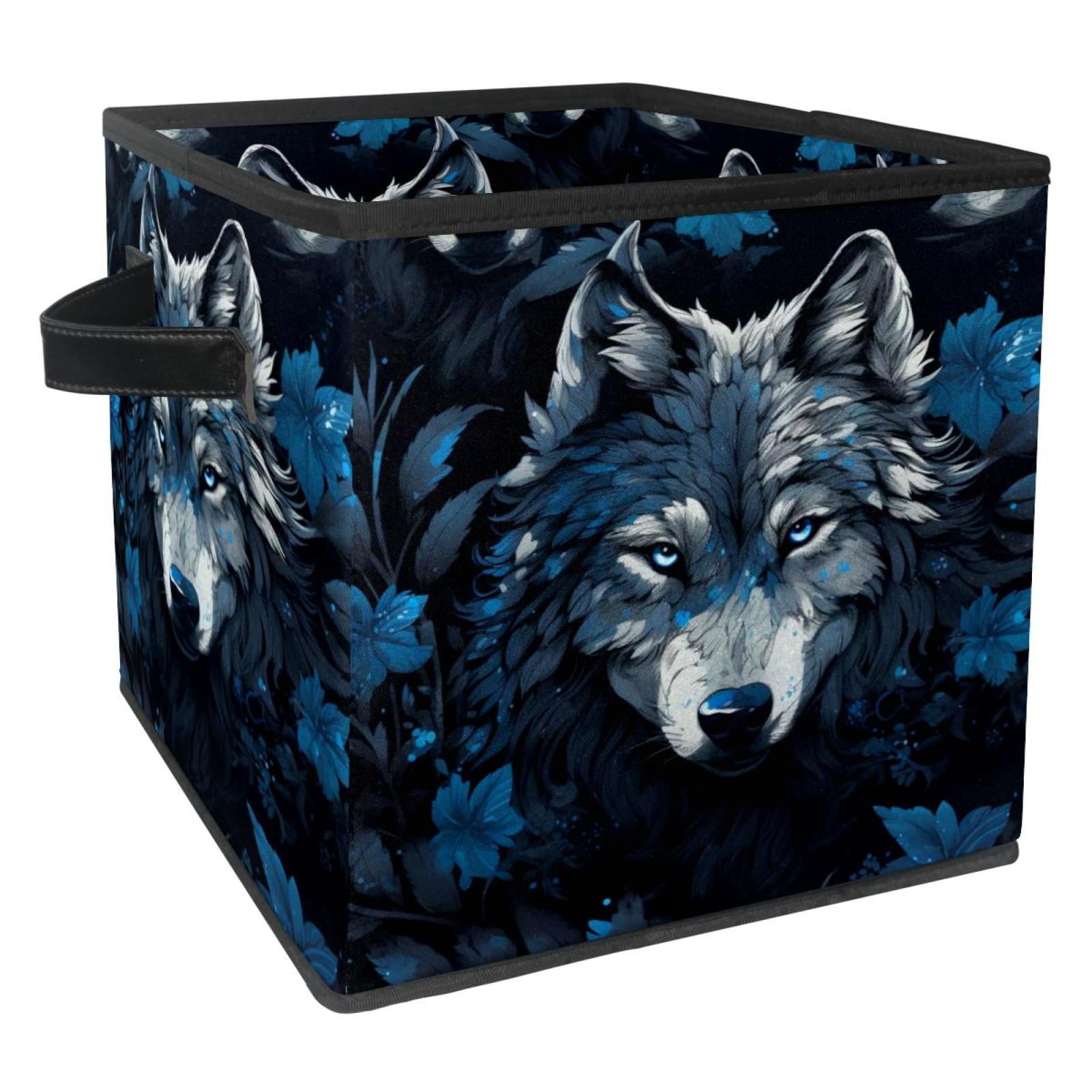 Wolf Large Capacity Foldable Storage Basket with Handle, 10.8"x10.5"x10 ...