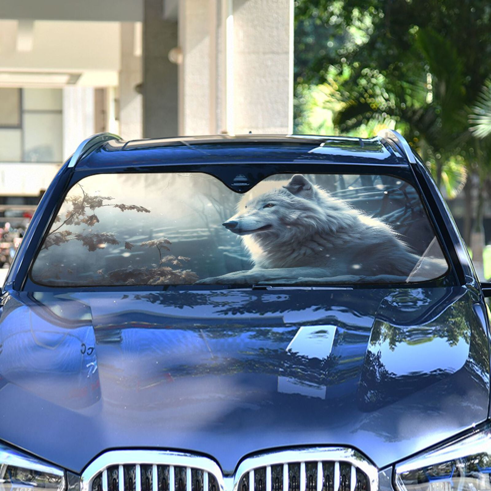 Wolf Leaves Snow Automotive Front Car Windshield Sun Shade Reflector ...
