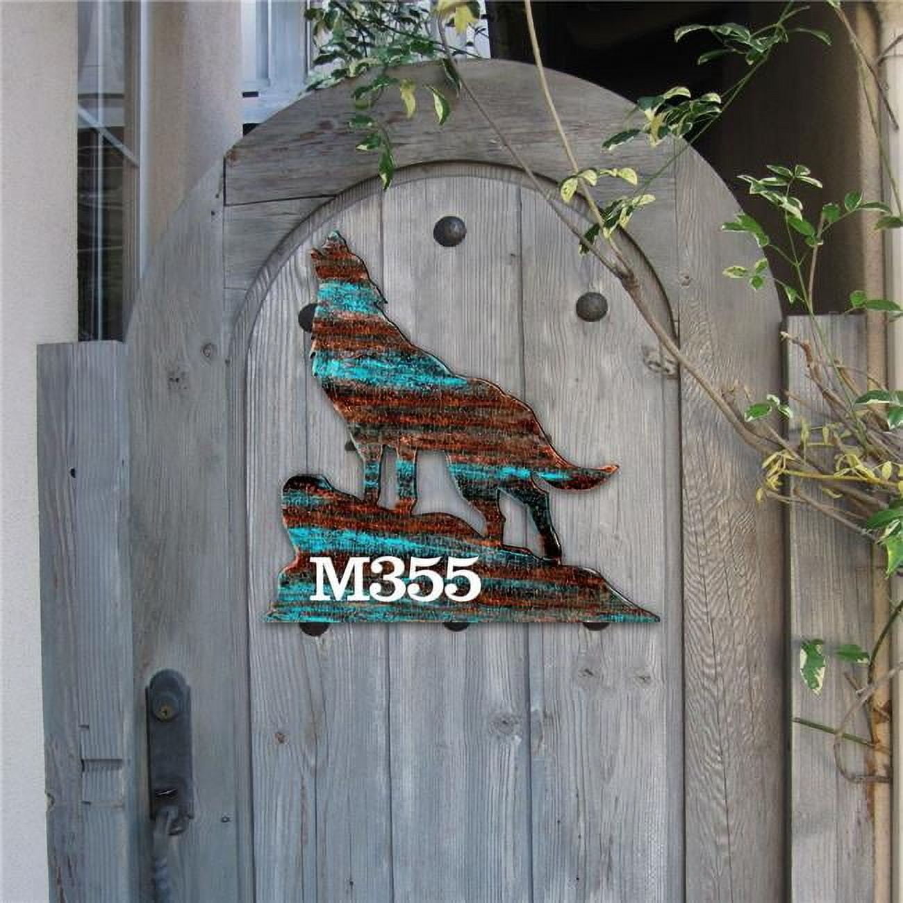Wolf Log Cabin Wooden House Number Sign by G. DeBrekht | Nature ...