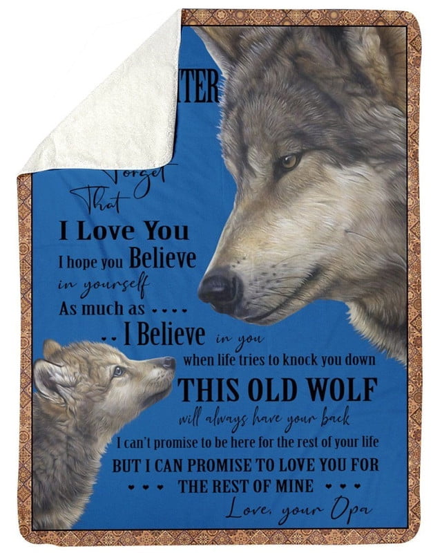 Wolf Love Message Of Opa To Granddaughter Fleece Blanket - Walmart.com