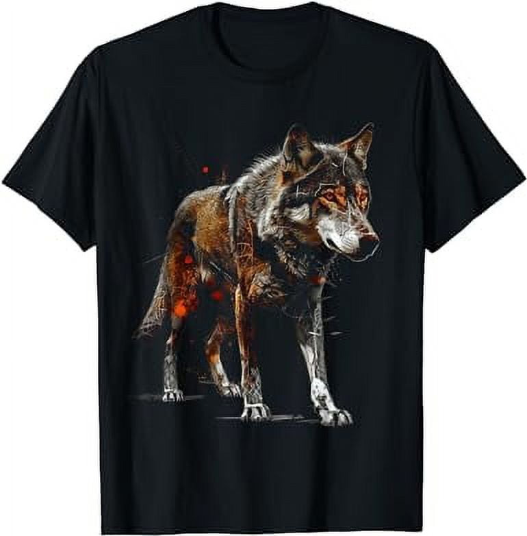 Wolf Lover Artwork | Animal Motif Wolf Large size loose black ...
