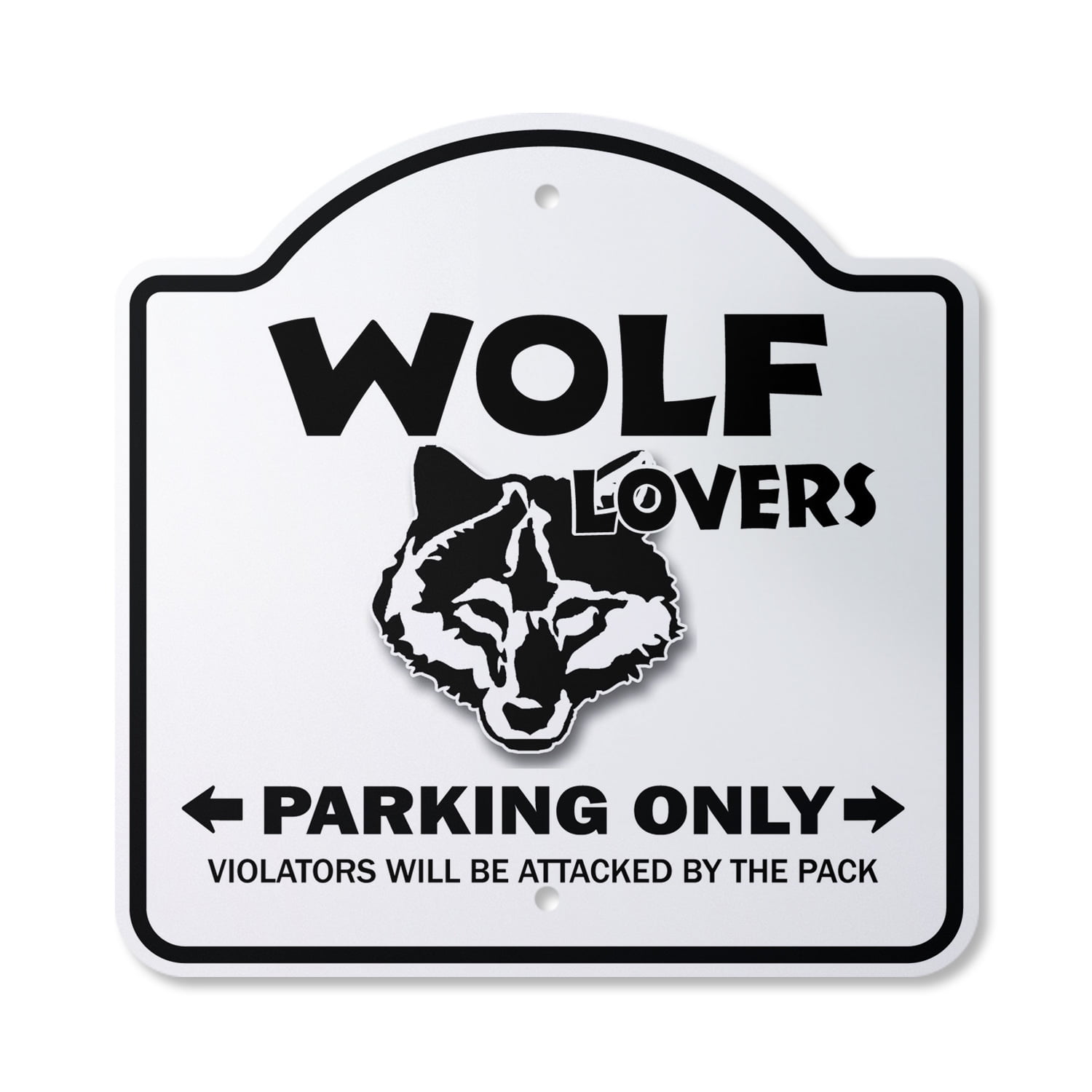 Wolf Lovers Parking 10” x 10” Sign | Indoor/Outdoor Plastic ...