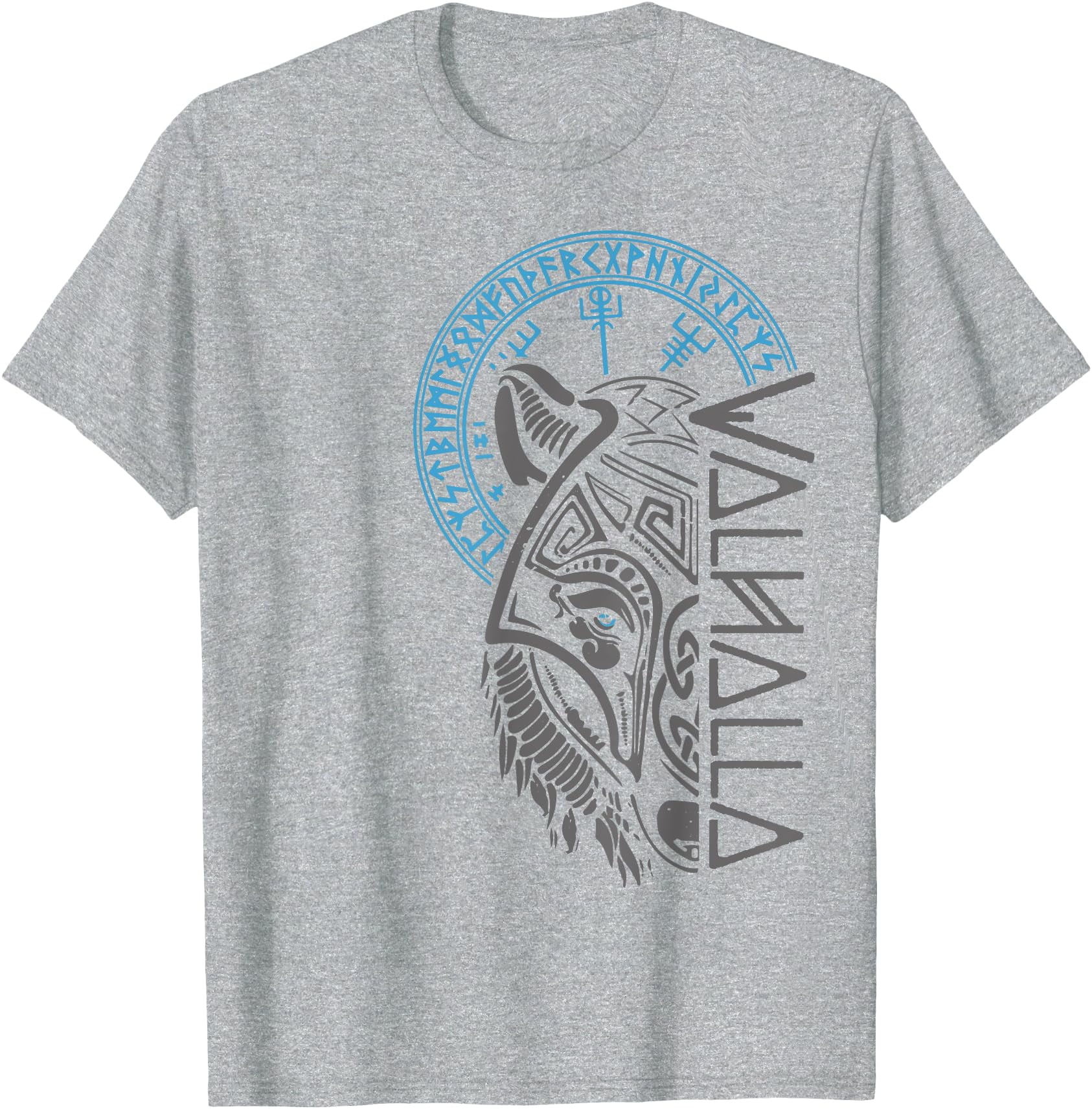 Wolf Mask Odin Runes Norse Compass Viking Cool Unisex T-Shirt for Men ...
