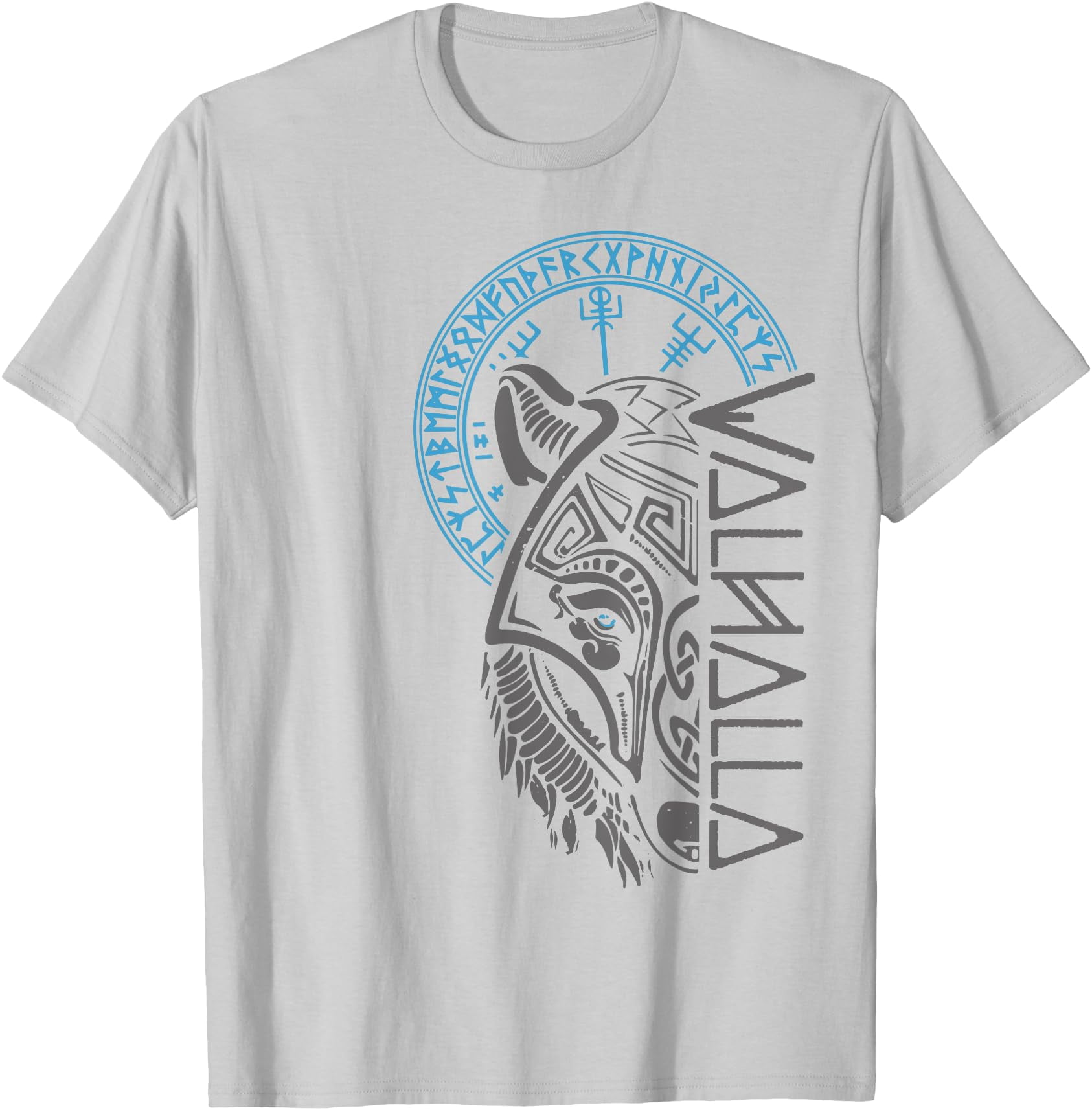 Wolf Mask Odin Runes Norse Compass Viking Cool Unisex T-Shirt for Men ...