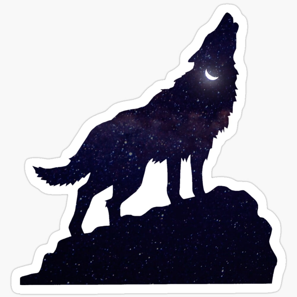 Wolf Moon Howl Sticker Phone Decal Water Bottle Stickers Car Decals ...