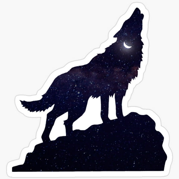 Wolf Moon Howl Sticker Phone Decal Water Bottle Stickers Car Decals ...