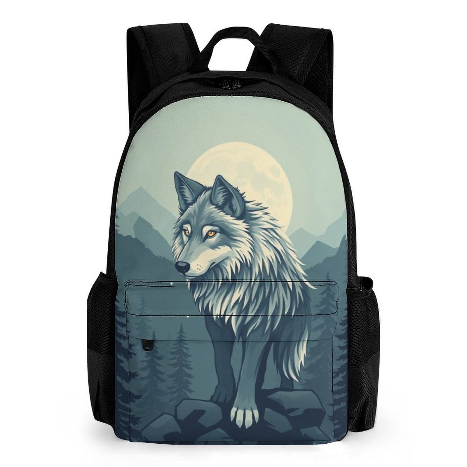 Wolf Moon Mountains Student Travel Bags Laptop Daypack Backpack ...