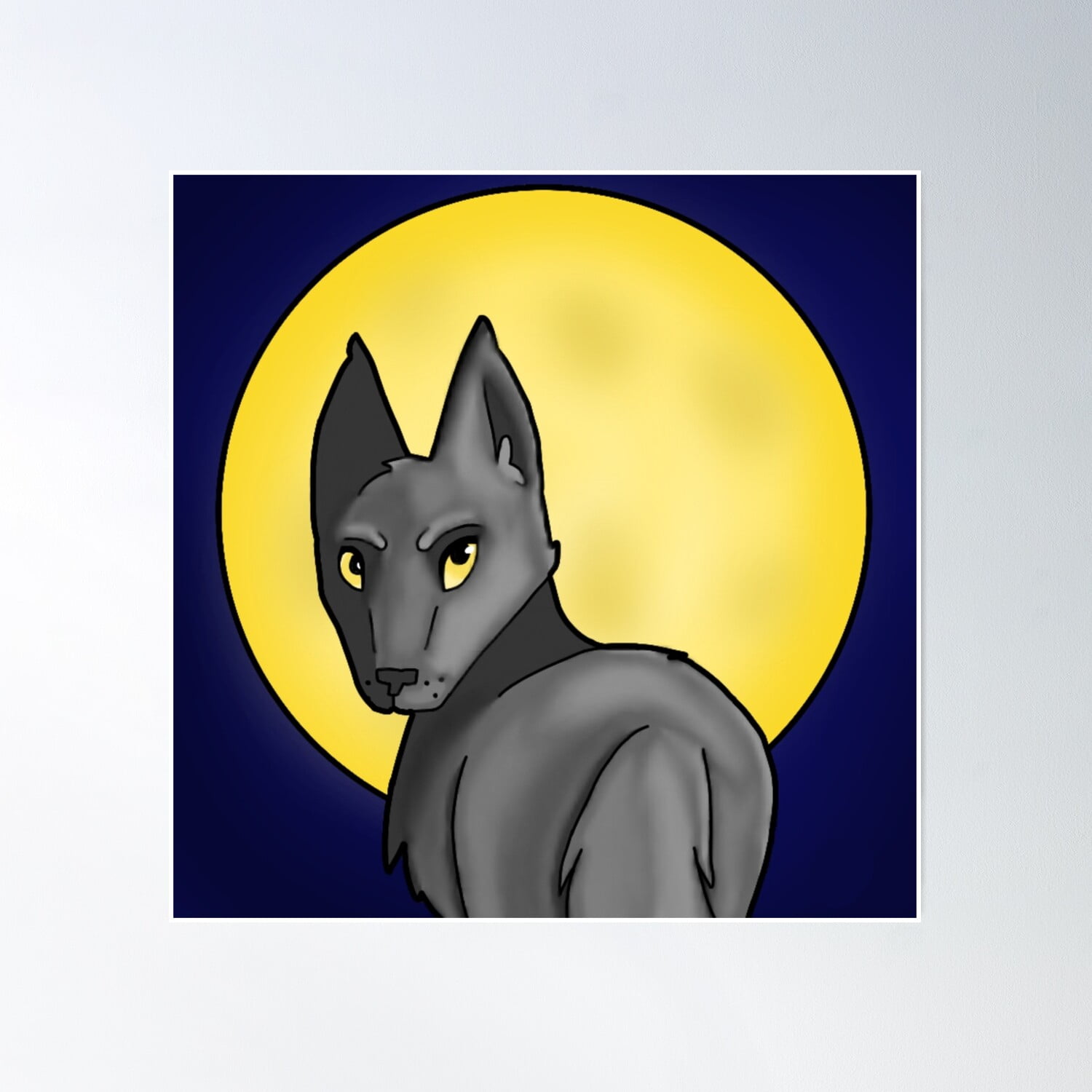 Wolf Moon Poster Wall Art, Modern Wall Decor, 16x16 UNFRAMED - Walmart.com