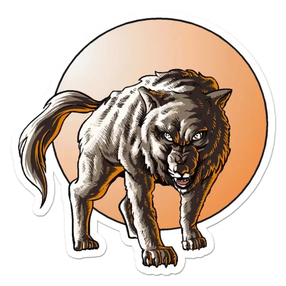 Wolf Moon Sticker Phone Decal Water Bottle Stickers Car Decals, Laptop ...
