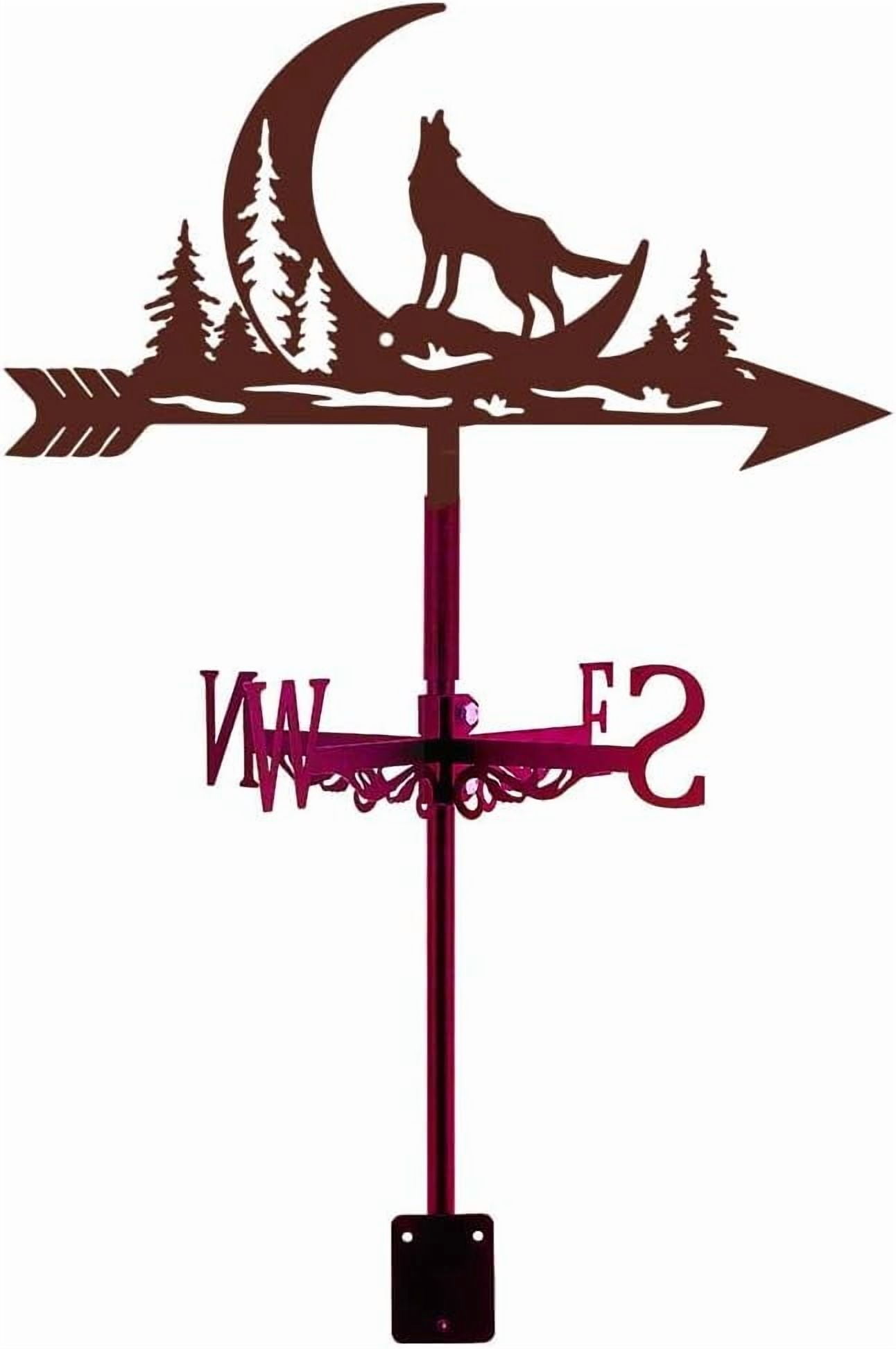 Wolf Moon Weather Vane Metal Weathervanes Wind Direction Indicators ...