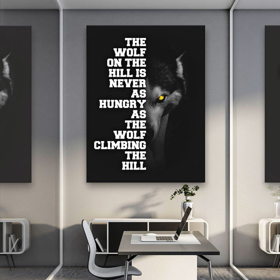 Wolf Motivation Wall Art, Hungry Wolf Poster, Inspirational Quote ...