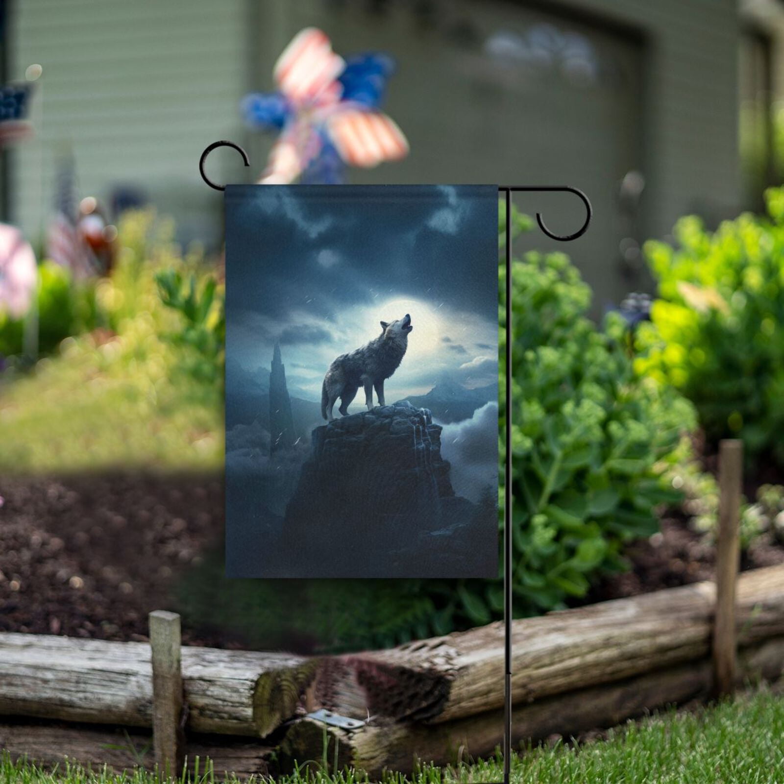 Wolf Mountains Clouds Garden Flag Double Sided Outdoor Banners for ...
