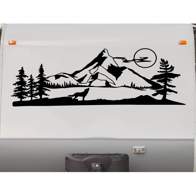Wolf Mountains RV Camper Replacement Decal Scene Trailer Stickers CT18 ...