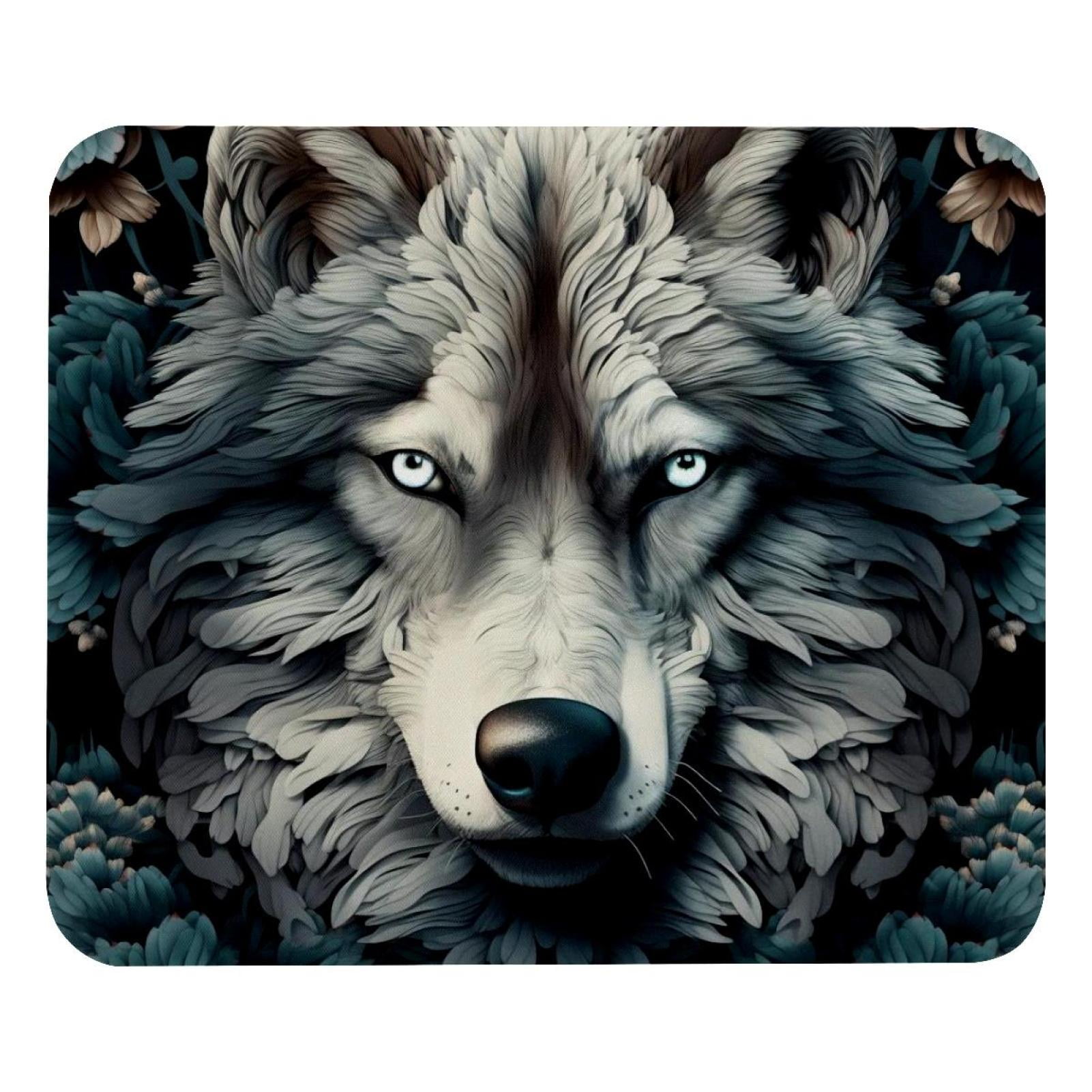 Wolf Mouse Pad, Personality Design Rubber Base for Office Decor for ...