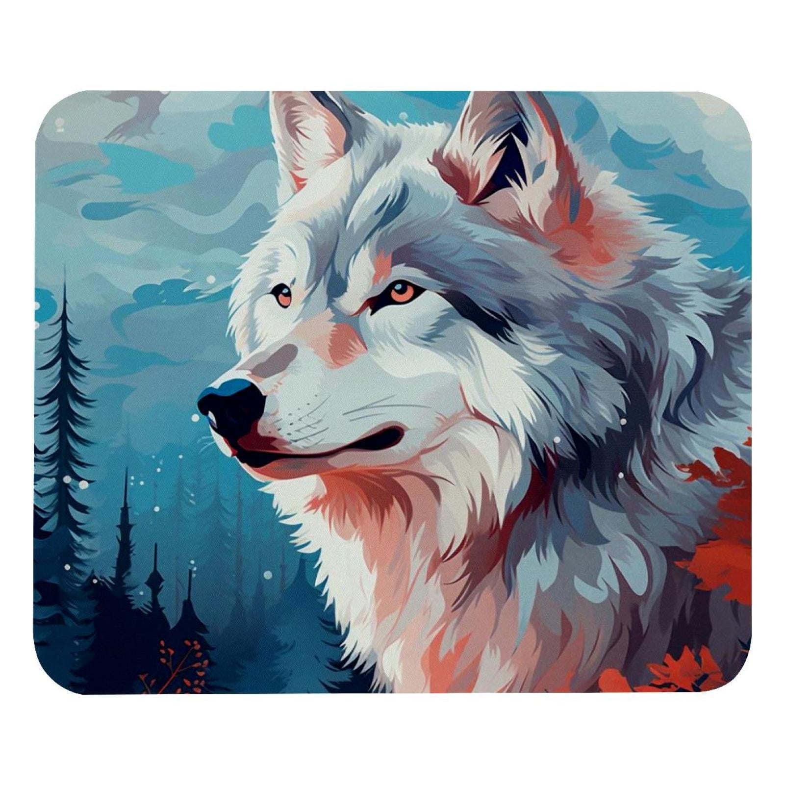 Wolf Mouse Pad, Rubber Base Computer Mouse Pads for Wireless Mouse ...