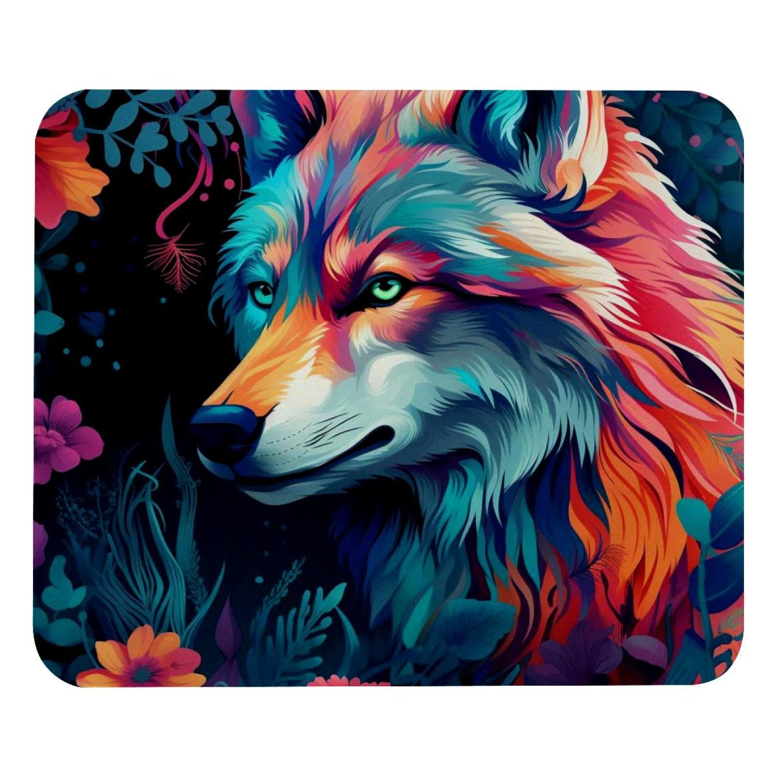 Wolf Mouse Pad for Wireless Mouse Home Office Desk Laptop with Rubber ...