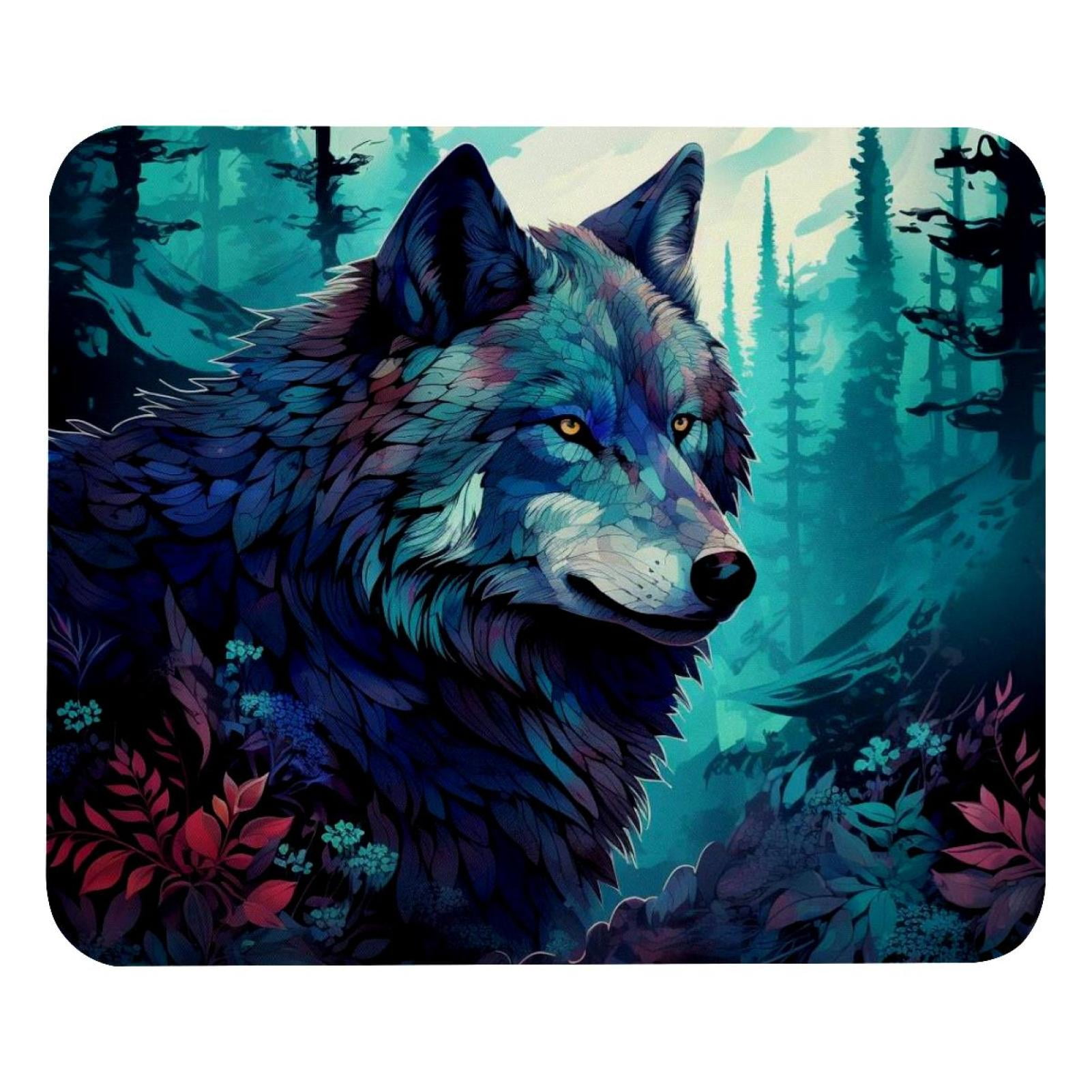 Wolf Mouse Pad for Wireless Mouse Home Office Desk Laptop with Rubber ...
