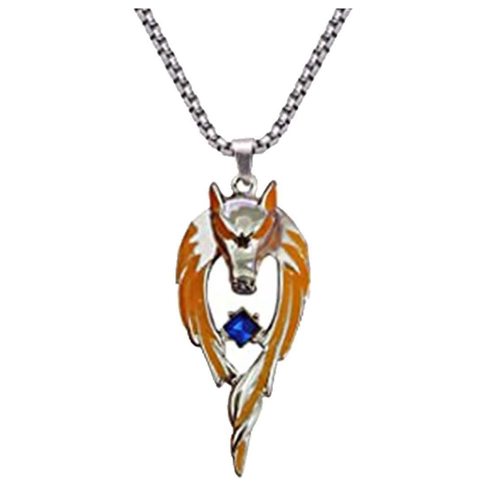 Wolf Necklace Pendant for Women Men Stainless Steel Luminous Animal ...