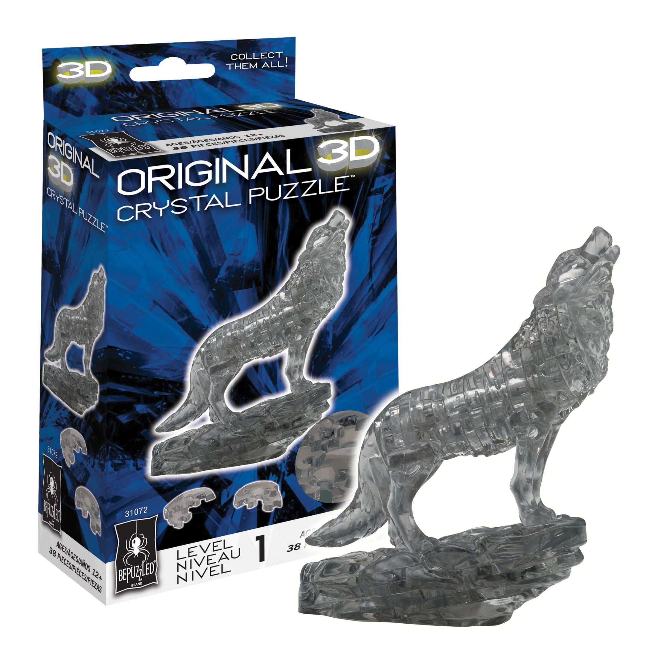 Wolf Original 3D Crystal Puzzle from BePuzzled, Ages 12 and Up ...