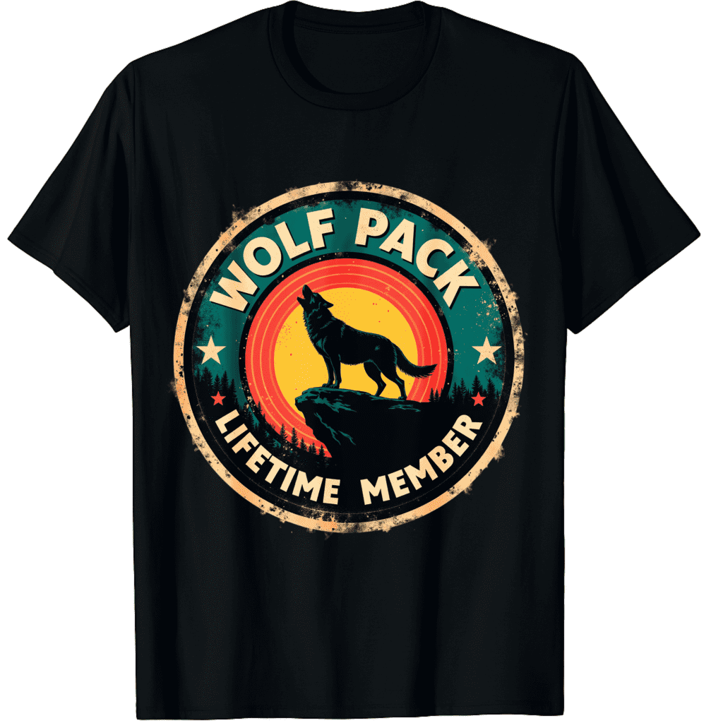 Wolf Pack Men Howling Wolf Lifetime Member T-Shirt for Men Women ...