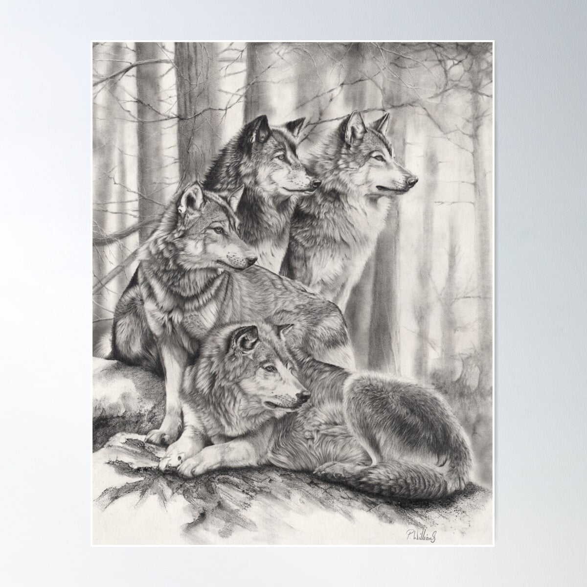 Wolf Pack Poster Wall Art, Modern Wall Decor For Living Room Bedroom ...