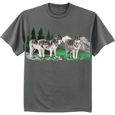 Wolves Wolf Pack Moon T-shirt Men's Graphic Tee - Walmart.com