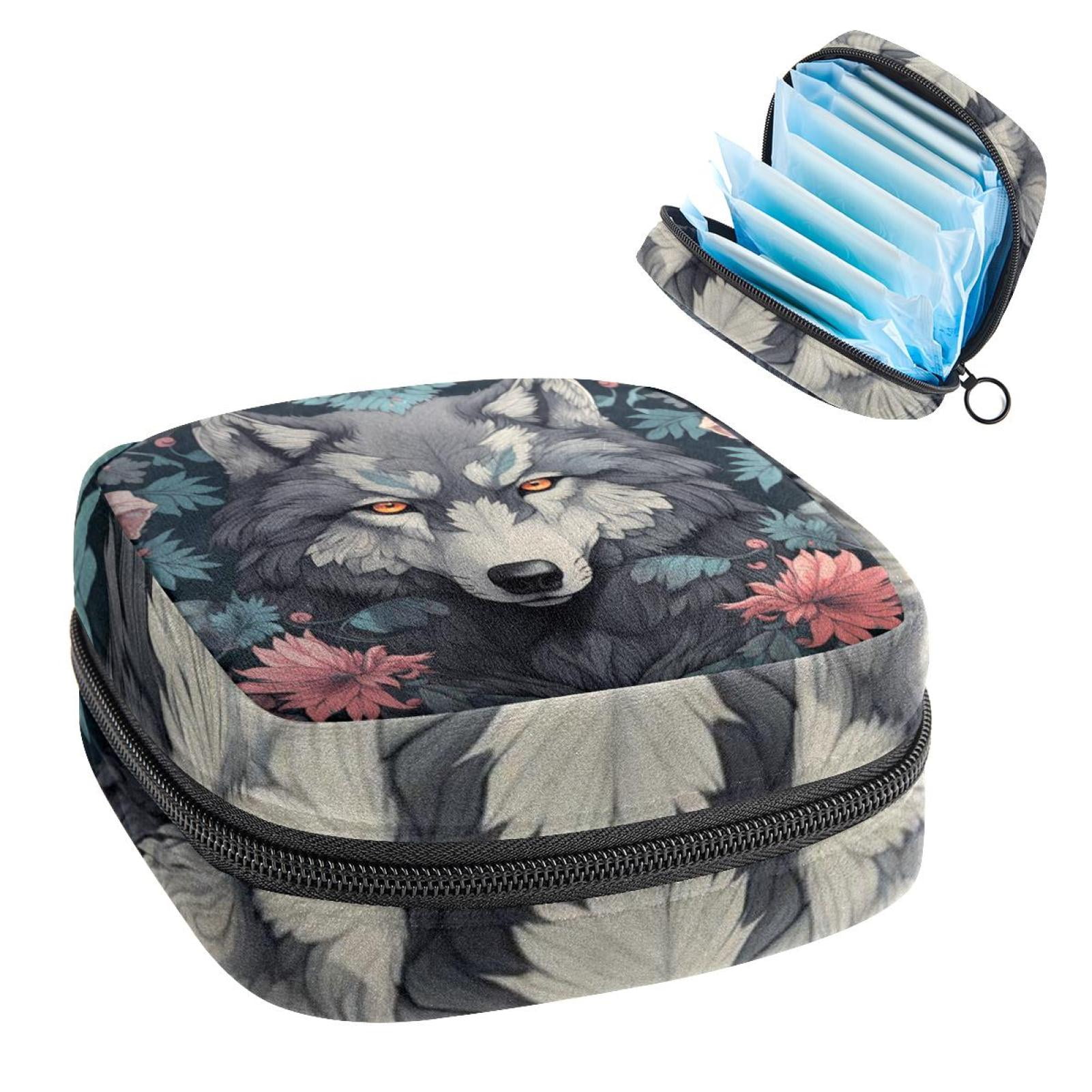 Wolf Pad Bag Period Bag Small Travel Pouch - Ideal Sanitary Napkin Storage Solution for School ...