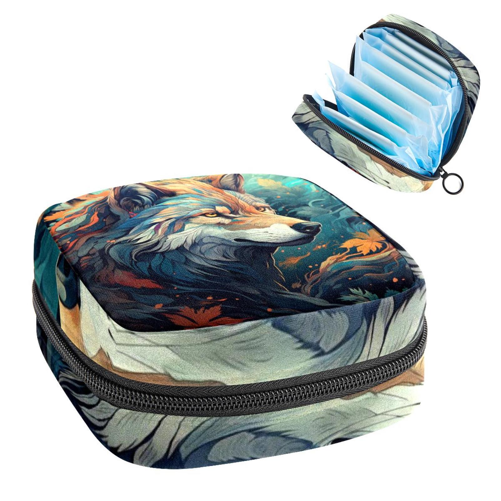 Wolf Period Pouch: Stylish Sanitary Napkin Bag, Travel Pouch Necklace ...