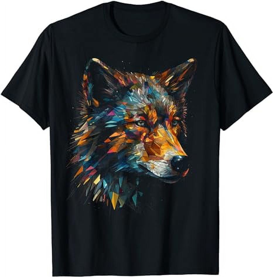 Wolf Polygon Artwork | Animal Motif Wolf T-Shirt - Walmart.com