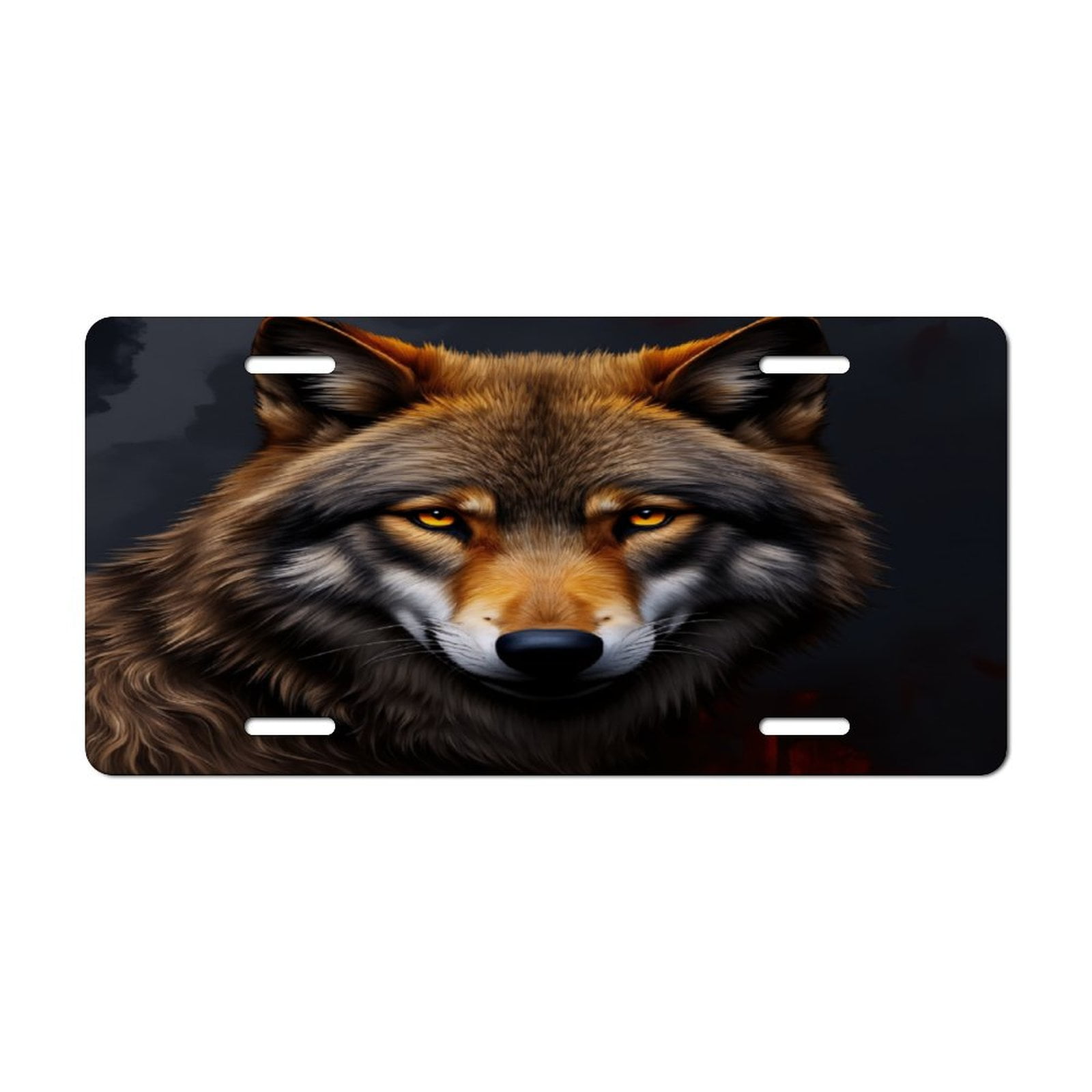 Wolf Portrait License Plate Lightweight Aluminum Automotive Decoration ...