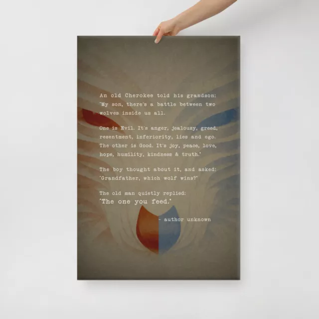 Wolf Poster Motivational Inspiration Quotes Poster Two Wolves Inside Us ...