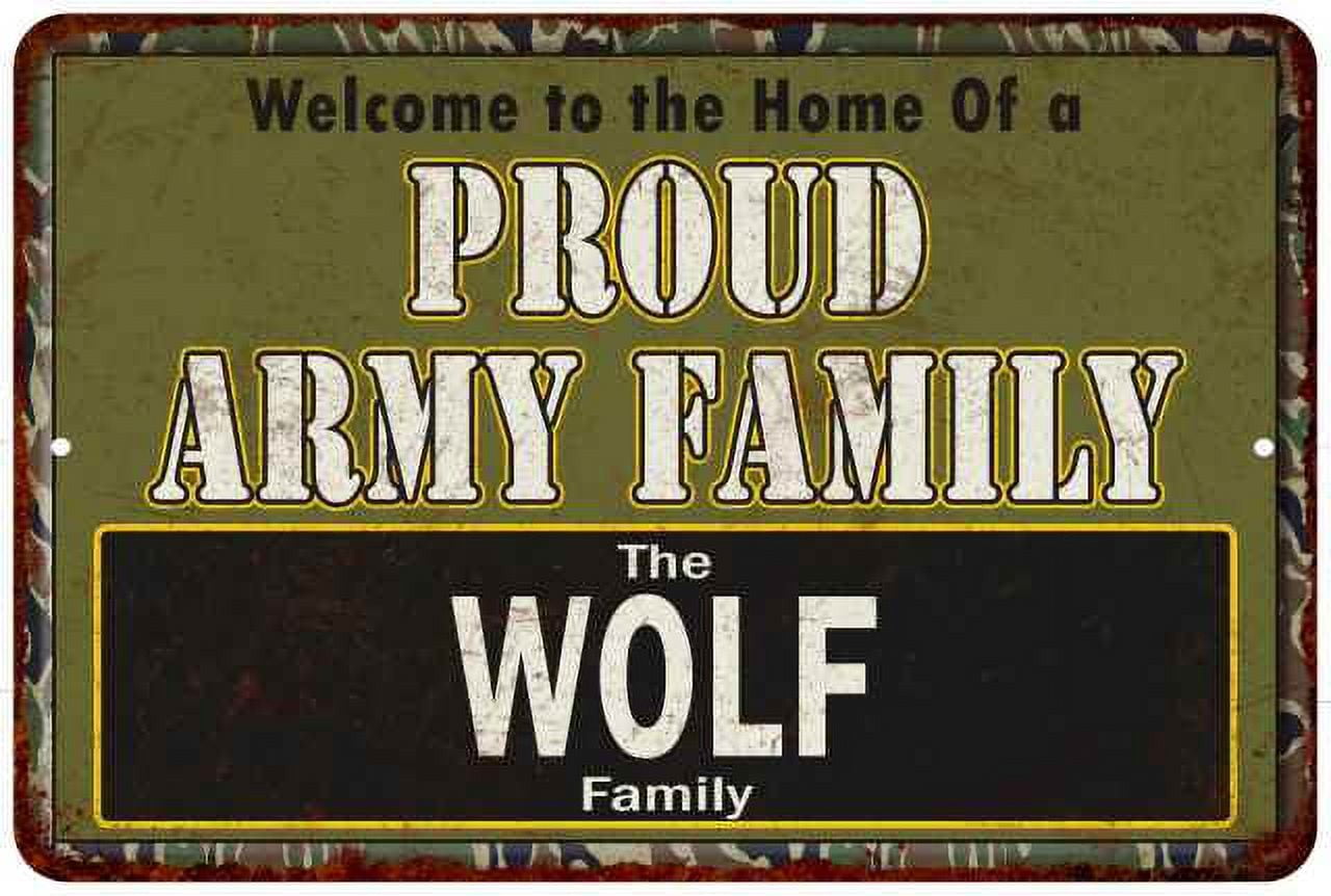 Wolf Proud Army Family Sign Gift 8x12 Metal Sign 108120023427 - Walmart.com