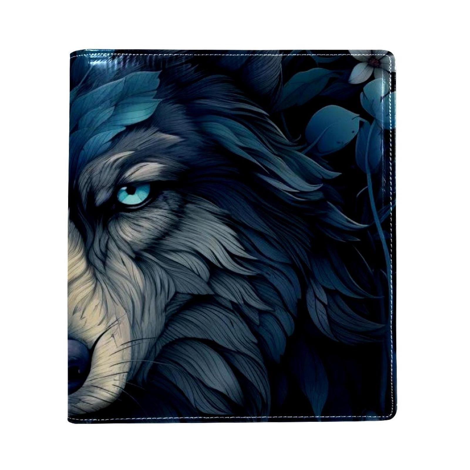 Wolf Pu Leather Book Protector Plastic Cover Checkbook Cover 9.8x11 ...